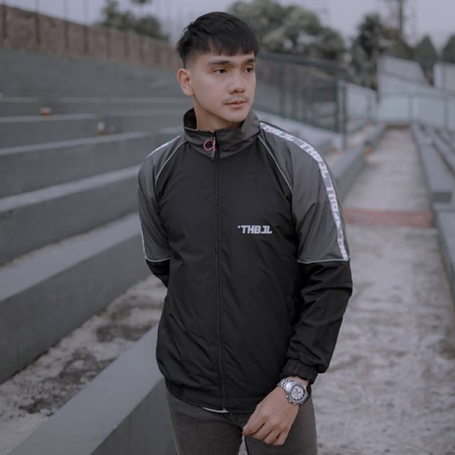 Jual The Bojiel - Black Grey Jaket Sport Jaket Outdoor Jaket Tracksuit ...