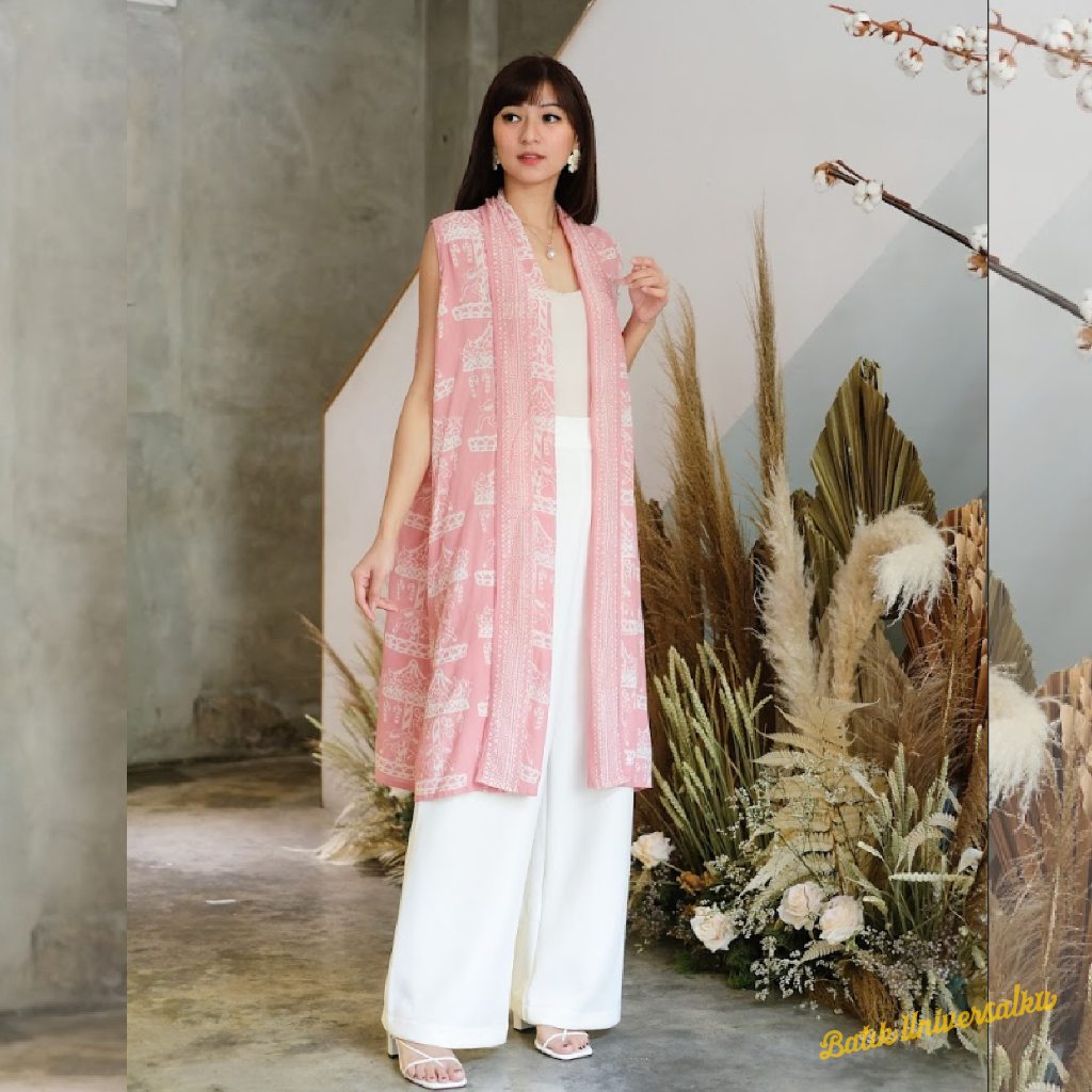 Jual BATIK UNIVERSALKU - Long Outer Vest Rompi Batik Modern motif kuda ...