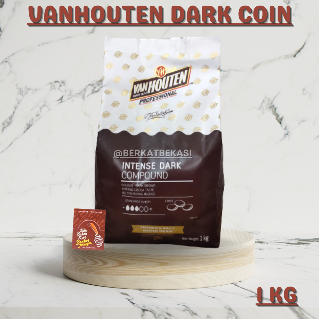 Jual VAN HOUTEN COKLAT DARK COMPOUND COINS KEMASAN / DARK / 1KG | Shopee Indonesia