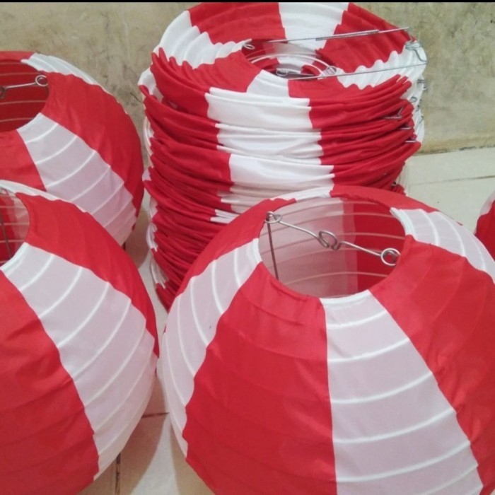 Jual Lampion Kain Merah Putih Polos Dekorasi DIRGAHAYU HUT RI AGUSTUSAN ...