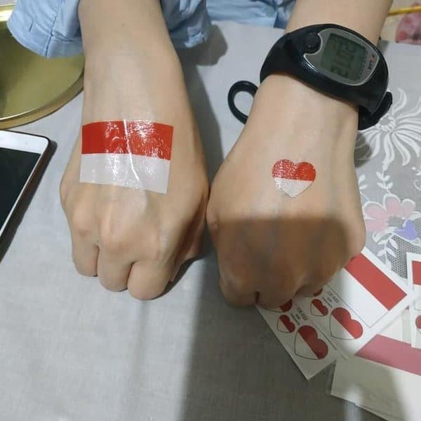 Jual Temporary Tattoo Pipi Muka Tangan Bendera Merah Putih HUT RI ...