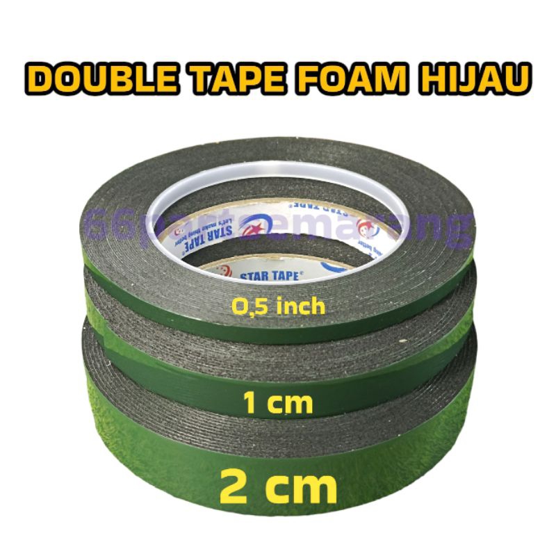 Jual Double Tape Foam Lakban Busa Solasi Perekat Hijau | Shopee Indonesia