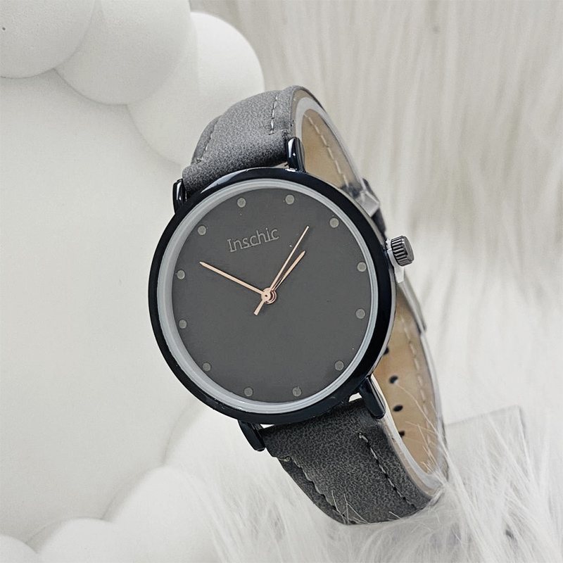 Jual Jam Tangan Wanita Analog Simple Gaya Casual Strap PU Leather Dial ...