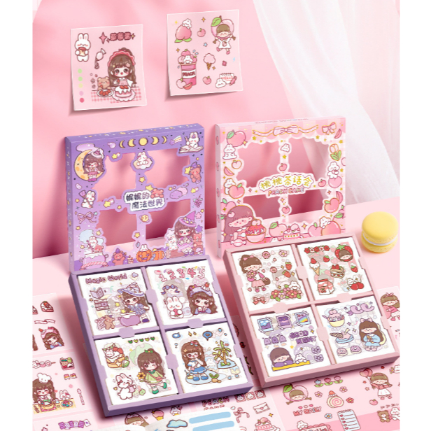 Jual Stickers BOX 100 lembar PVC deco / Sticker set aesthetic plastik ...