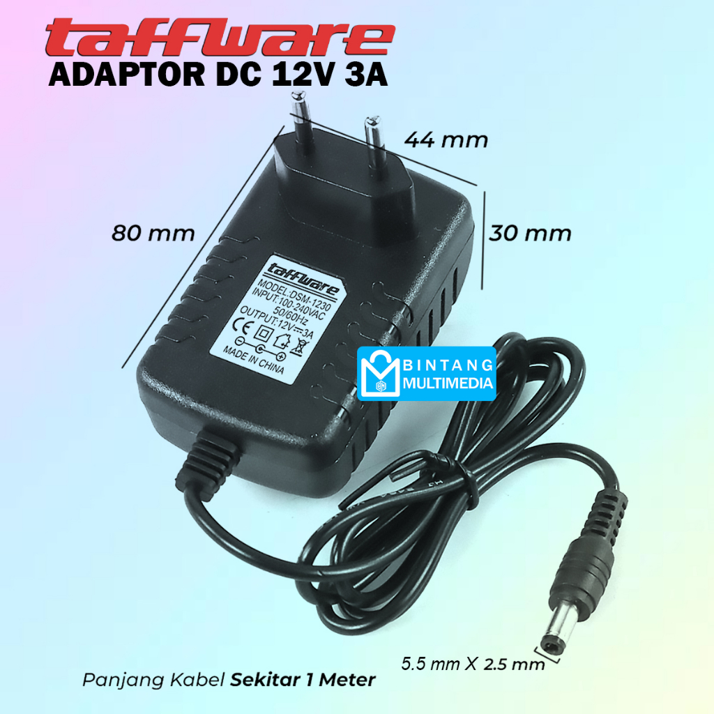 Jual Taffware Adaptor DC 12V 3A Charger Pompa Air Elektrik CCTV LED ...