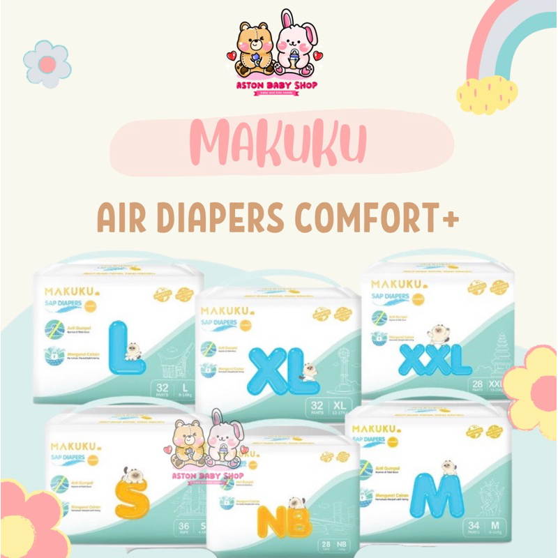 Jual Makuku SAP Diapers Comfort Plus Tape & Pants NB S M L XL XXL TAPE NB28 TAPE S36 PANTS M34 ...