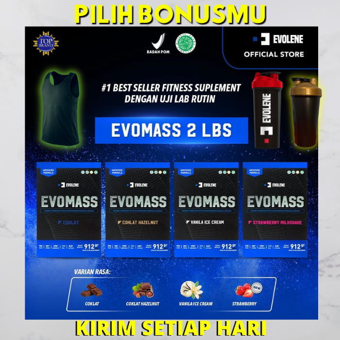 Jual EVOMASS GAINER 912 Gram gr (2lbs) EVOLENE EVOMAS GAINER BULKING SUSU MAS PROTEIN EVOMAS EVO ...