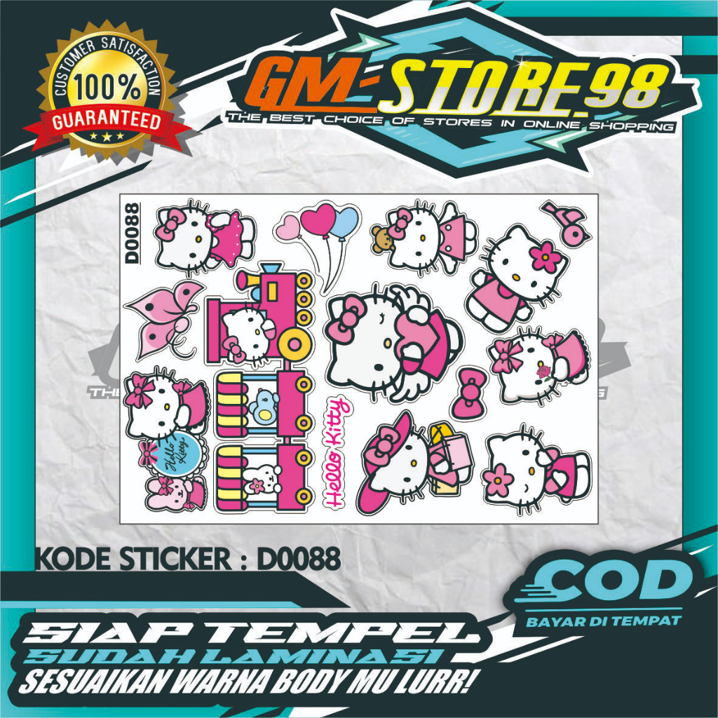 Jual STICKER PACK HELLO KITTY VIRAL BONUS LAMINASI | Shopee Indonesia