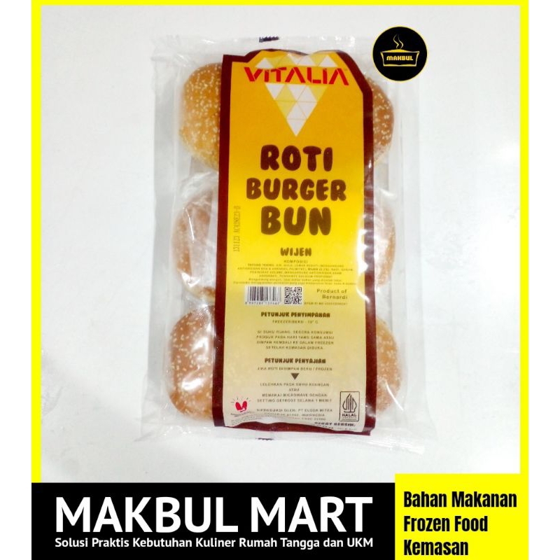 Jual BERNARDI (New Black), VITALIA Roti Burger Wijen | Shopee Indonesia