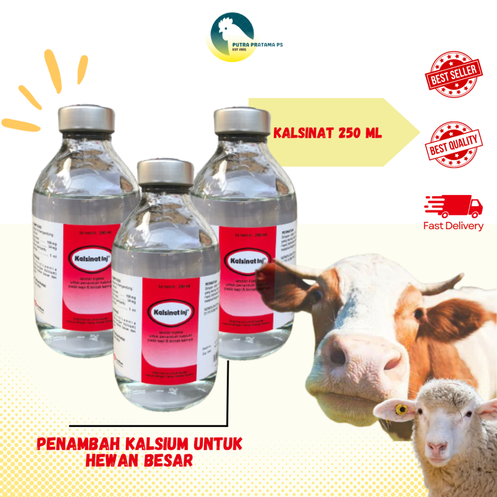 Jual KALSINAT INJ 250 ml - MEDION - PENAMBAH KALSIUM UNTUK SAPI DAN ...