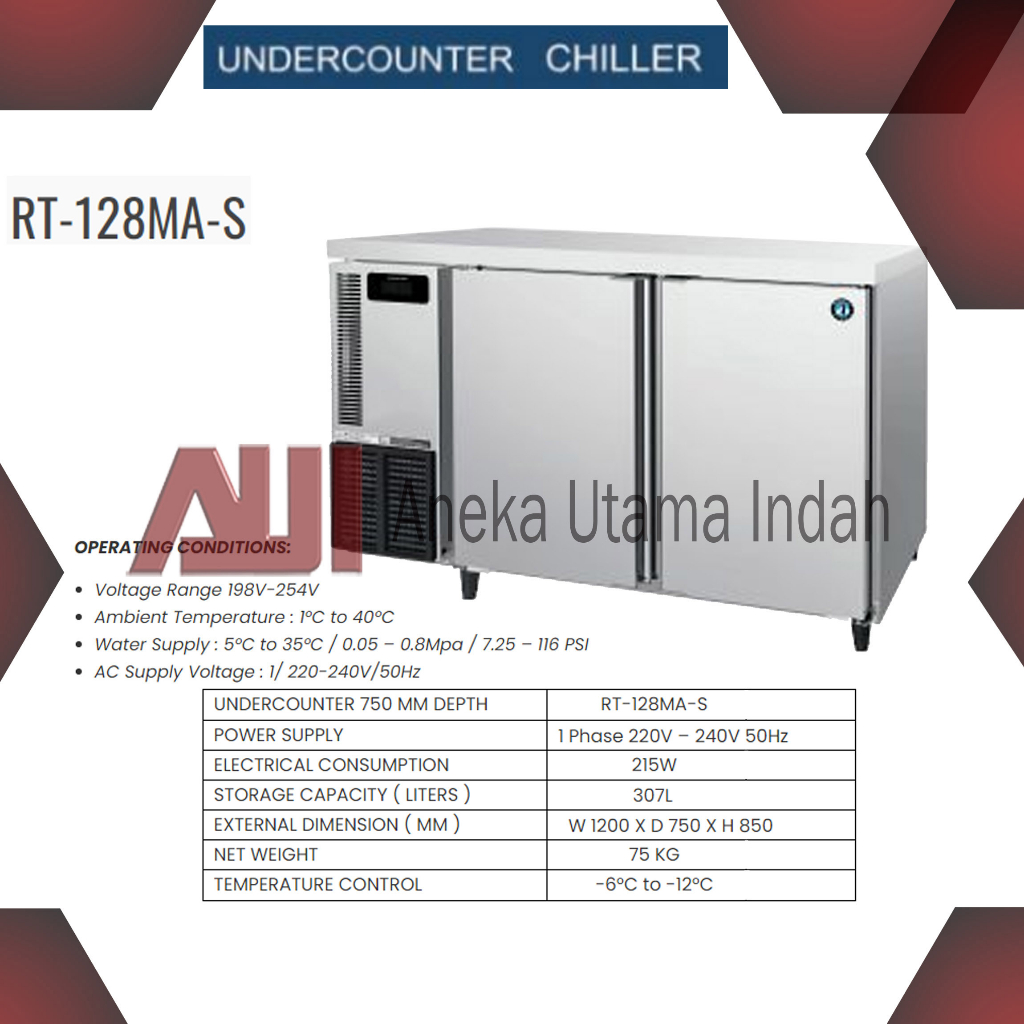 Jual Hoshizaki RT-128MA-S Undercounter Chiller 2 Pintu Lebar 75 Cm ...