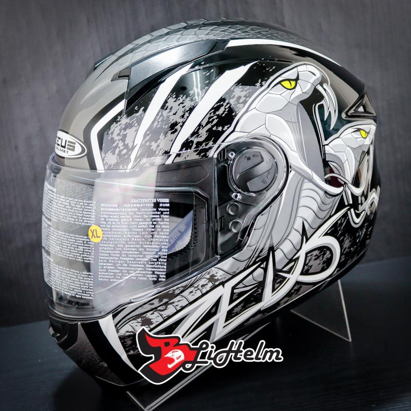Jual HELM ZEUS ZS 811 BLACK AL48 WHITE | ZS-811 FULLFACE FREE DARK ...