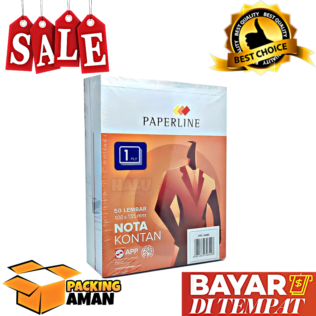 Jual (BISA COD) PROMO 10 Pcs Bon Nota Kontan Paperline 1 Ply / Rangkap ...