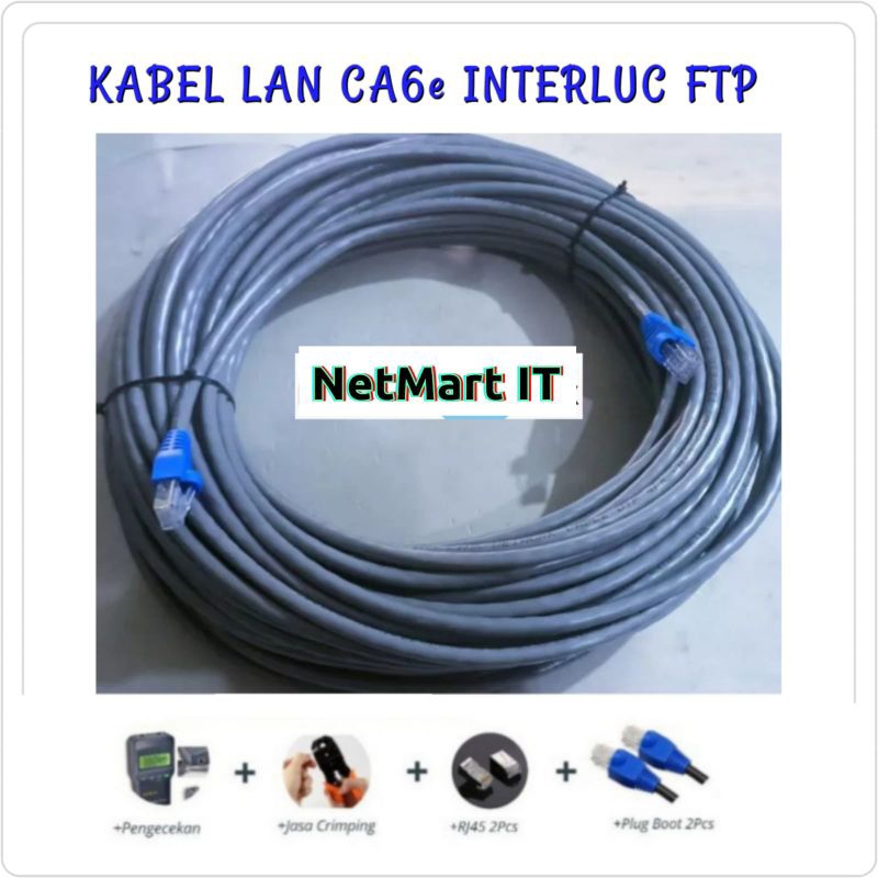 Jual Kabel LAN Interluc FTP STP Cat6 15 meter Siap Pakai | Shopee Indonesia