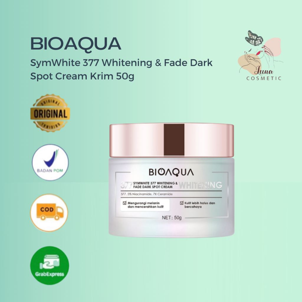 Jual BIOAQUA SymWhite 377 Whitening & Fade Dark Spot Cream Krim 50g Pelembab Wajah With Vitamin ...