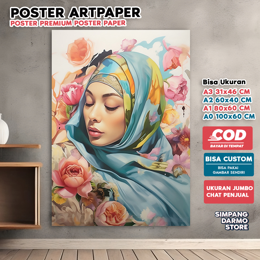 Jual Poster Poster Hijab Cantik Inspirasi Estetik untuk Dekorasi Rumah ...