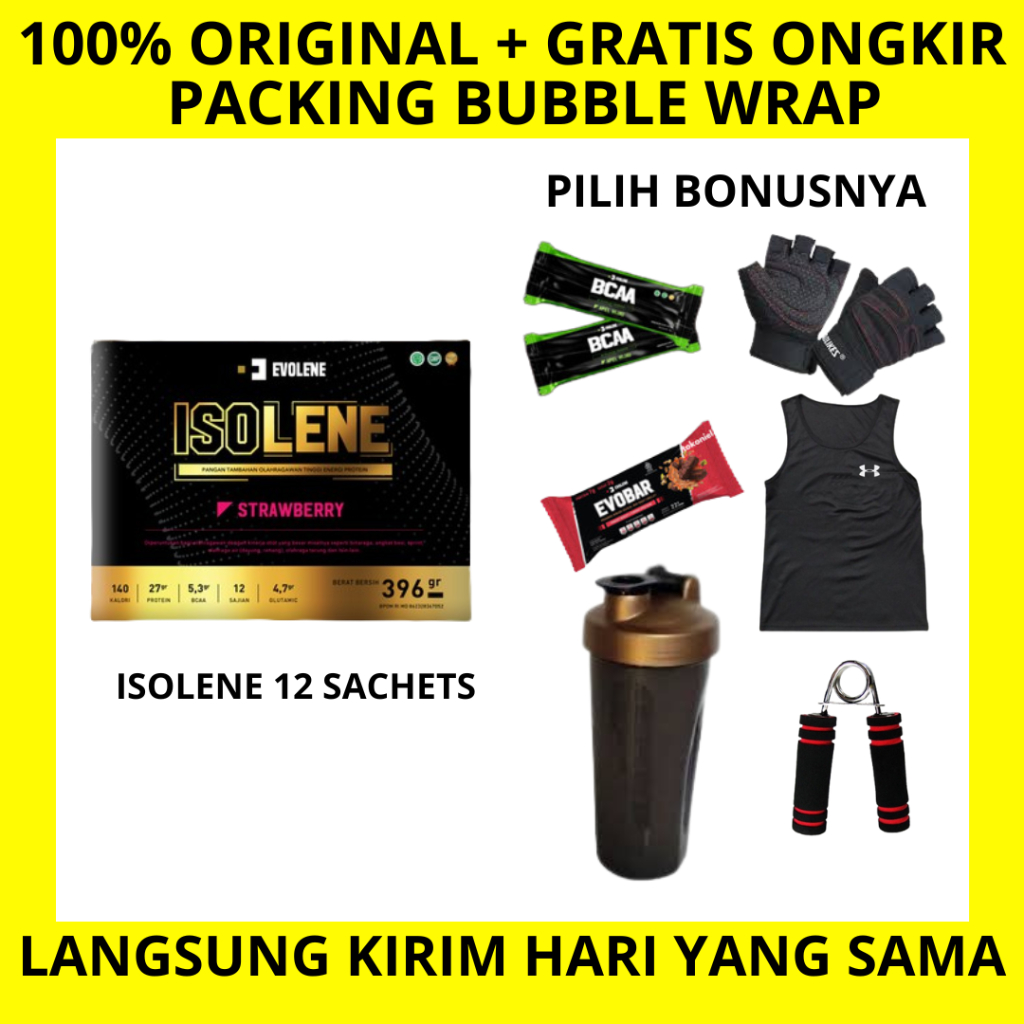 Jual ISOLENE WHEY ISOLETE 12 SERVING EVOLENE WHEY ISOLATE ORIGINAL SUSU ...