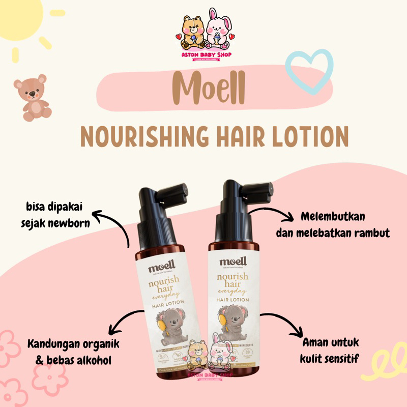 Jual Moell Hair Lotion 100 ml - Moell Nourish Hair Everyday Penebal ...