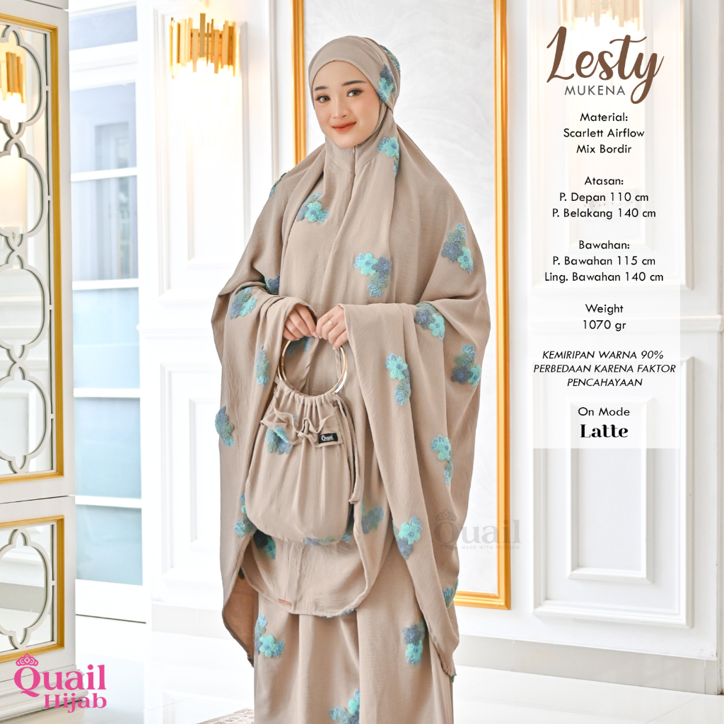 Jual MUKENA LESTY Scarlett Airflow Mixed Bordir by Quail Hijab Ori ...