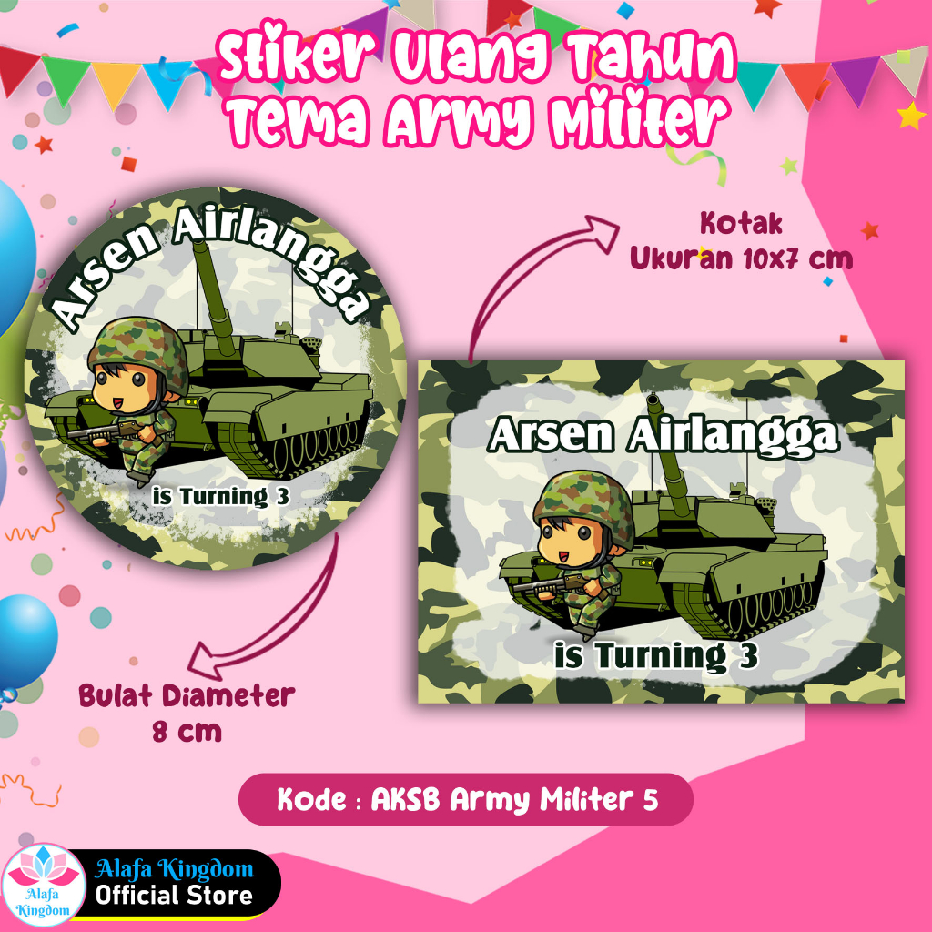 Jual [alafakingdom] Stiker Ulang Tahun Ultah Birtdhday Tema Army ...