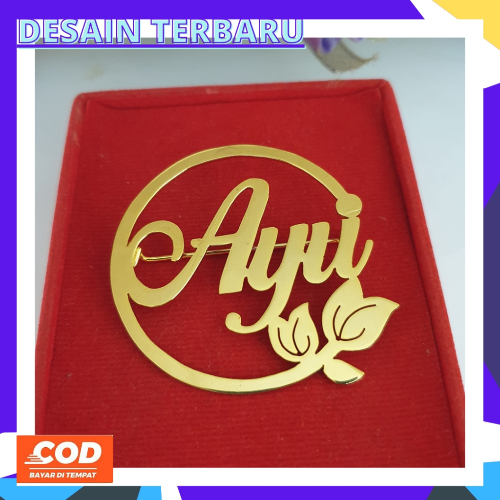 Jual PIN BROS CUSTOM NAMA LAPIS GOLD24K TITANIUM ANTI KARAT | Shopee ...