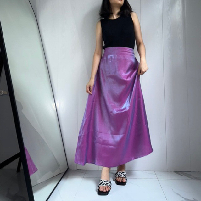 Jual SIMPLE A LINE SKIRT SHIMMERING ROK SHIMMER SIMPLE ROK WANITA ...
