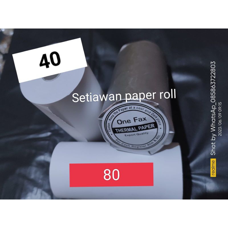 Jual Kertas thermal/thermal paper ukuran 80x40 struk kasir CORELESS ...