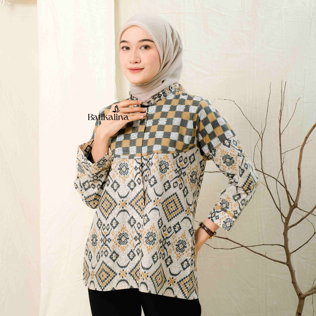 Jual Baju Batik Wanita Modern Atasan Blouse Batik Kerja Kantor Wanita | Shopee Indonesia