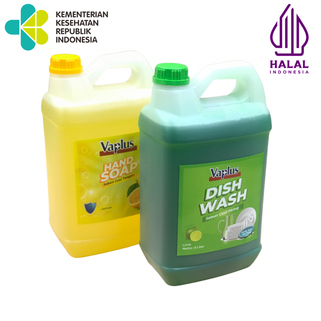 Jual SABUN CUCI PIRING VAPLUS - DISHWASH - 5 LITER - HALAL, BERSIH DAN ...