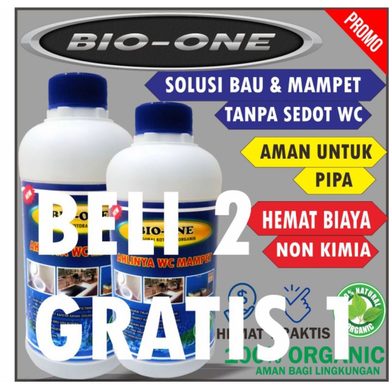 Jual BIO ONE - Obat WC Mampet (PAKET BELI 2 GRATIS 1) | Shopee Indonesia