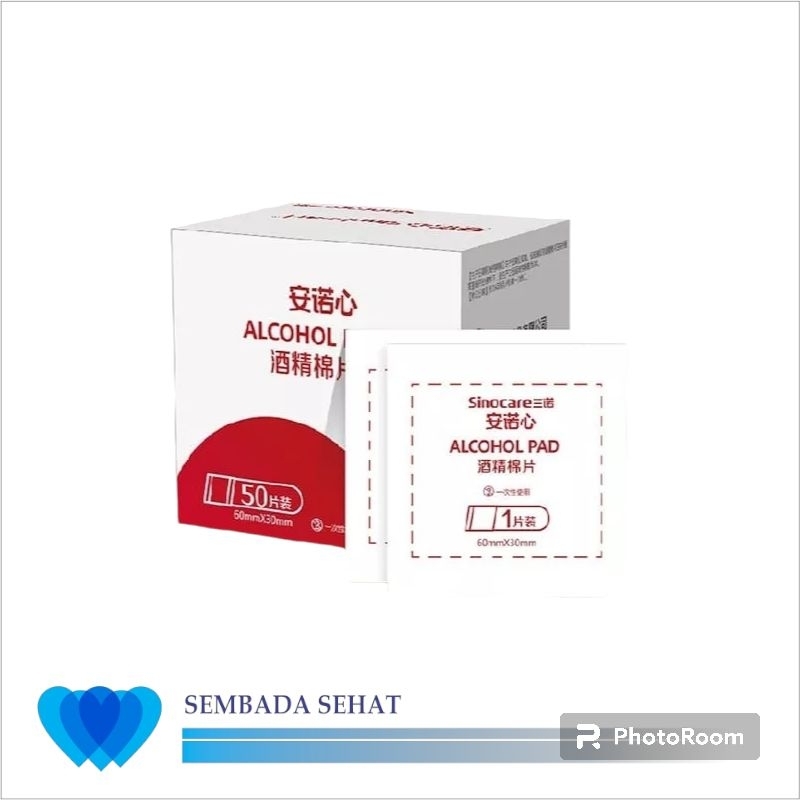 Jual Sinocare Alcohol Pad - Tissue alkohol, alcohol swab, alcohol Pad ...
