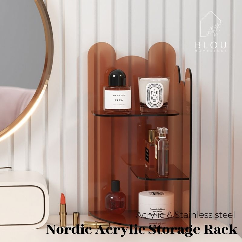 Jual Blou Rak Sudut Unik Korean Minimalis rak kosmetik parfum bathroom amber color rak unik ...