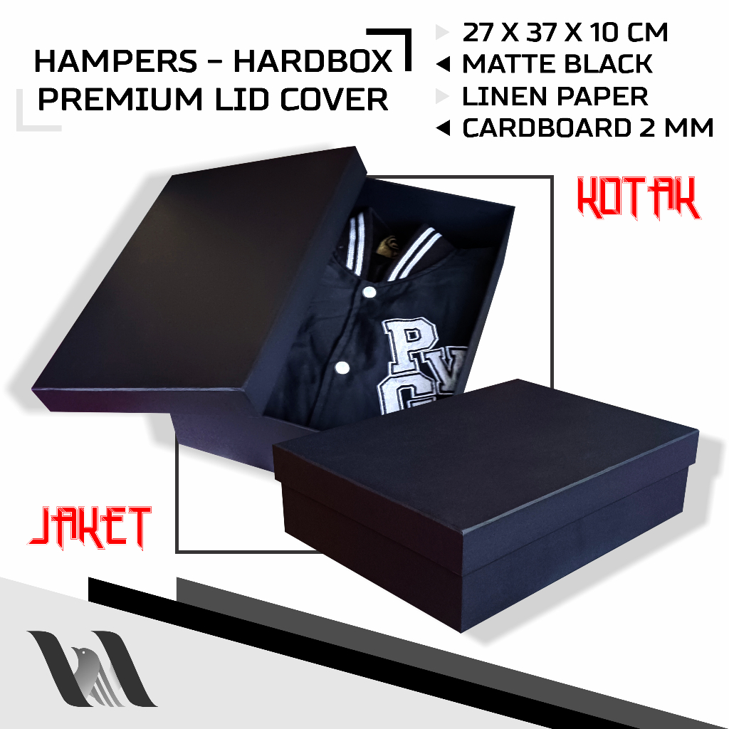 Jual HAMPERS GIFT BOX - HARDBOX BLACK - CUSTOM PRINTING - KOTAK KADO ...