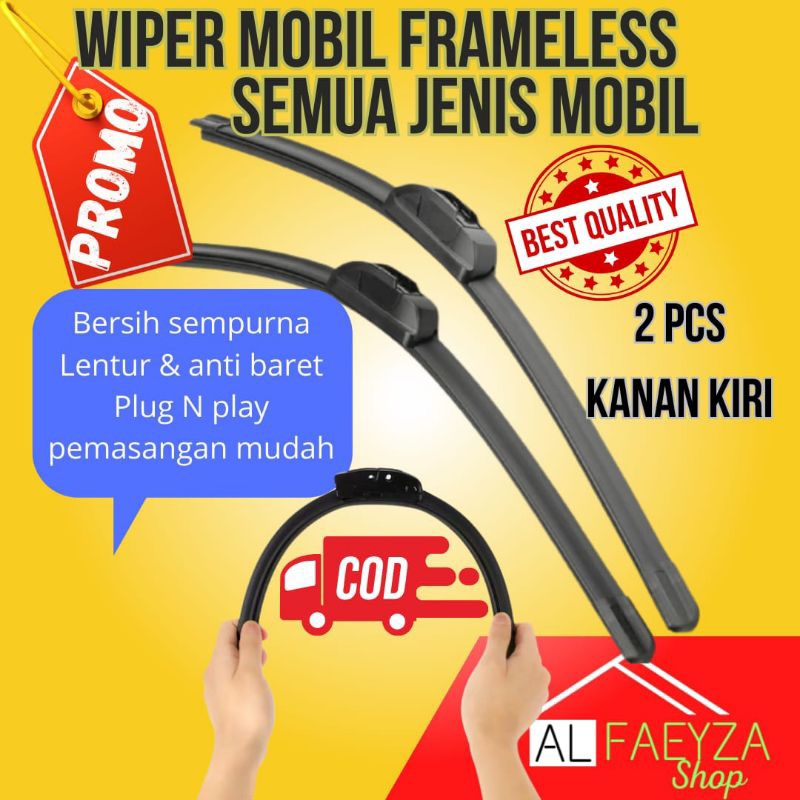 Jual COD Promo Wiper Kaca Mobil Frameless Semua Jenis Mobil Sepasang (2 ...