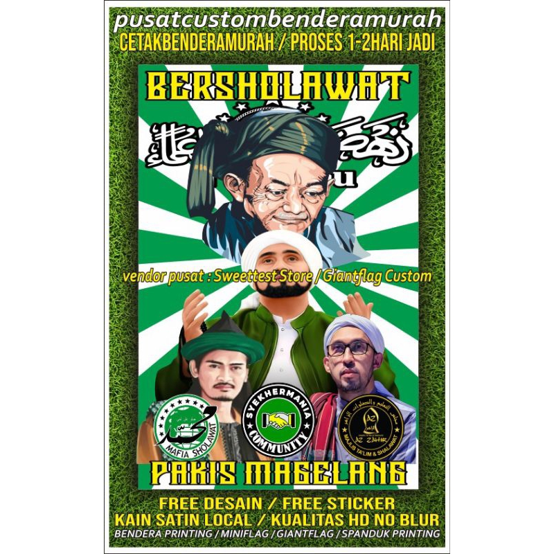 Jual JASA CETAK BENDERA SYEKHERMANIA FULL PRINTING, BENDERA MAJELISAN ...