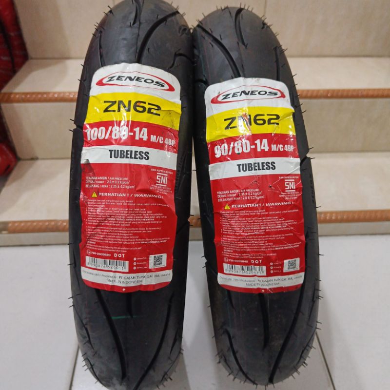 Jual BAN TUBELESS ZENEOS ZN62 80/80, 90/80 & 100/80-14 MATIC VARIO ...