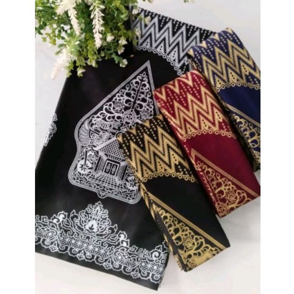 Jual Kain Batik Prada Pekalongan Motif Wayang Hitam Gold Silver Katun ...