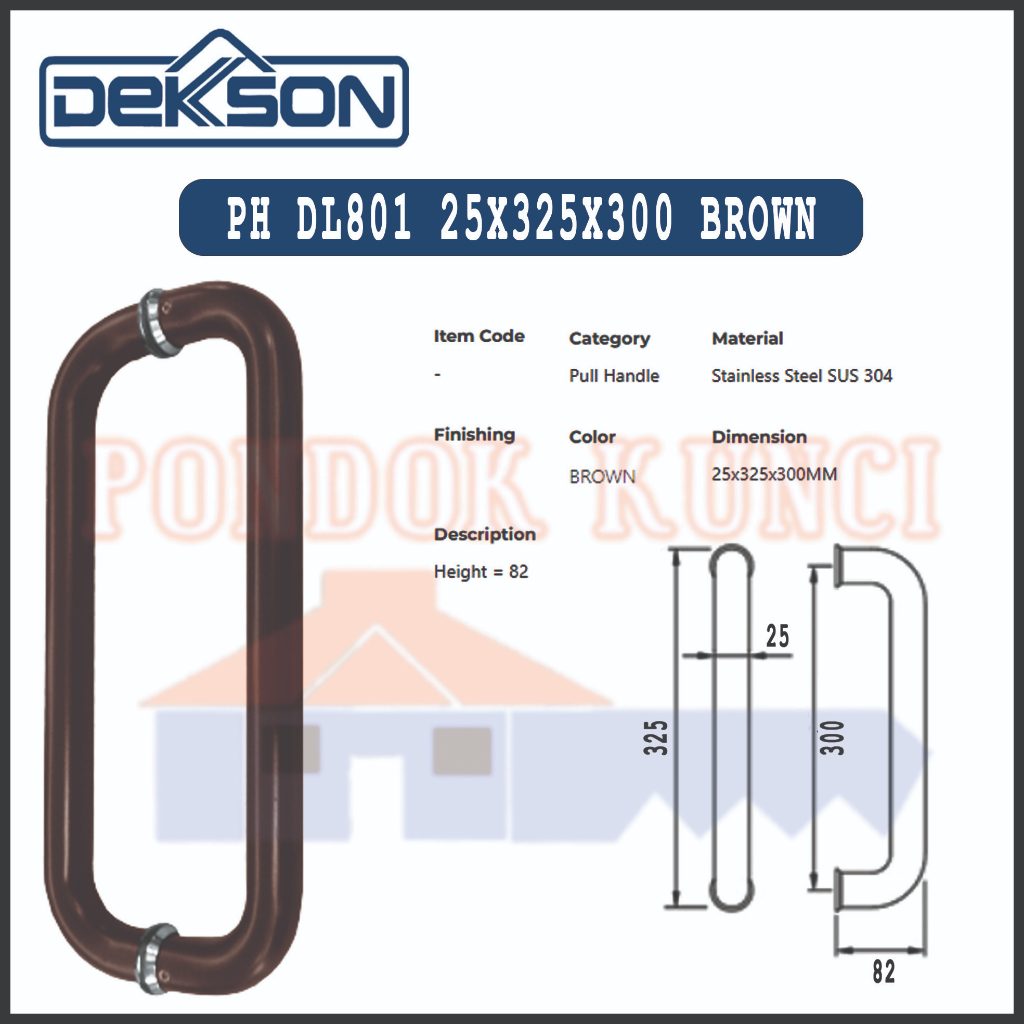 Jual Pull Handle C Dekkson DL 801 Brown 25x325x300 Gagang Handle Pintu ...
