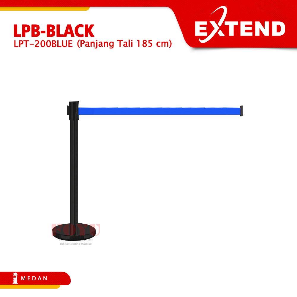 Jual Tiang Pembatas Antrian Antrean Pita Coating Black Stainless Hitam ...