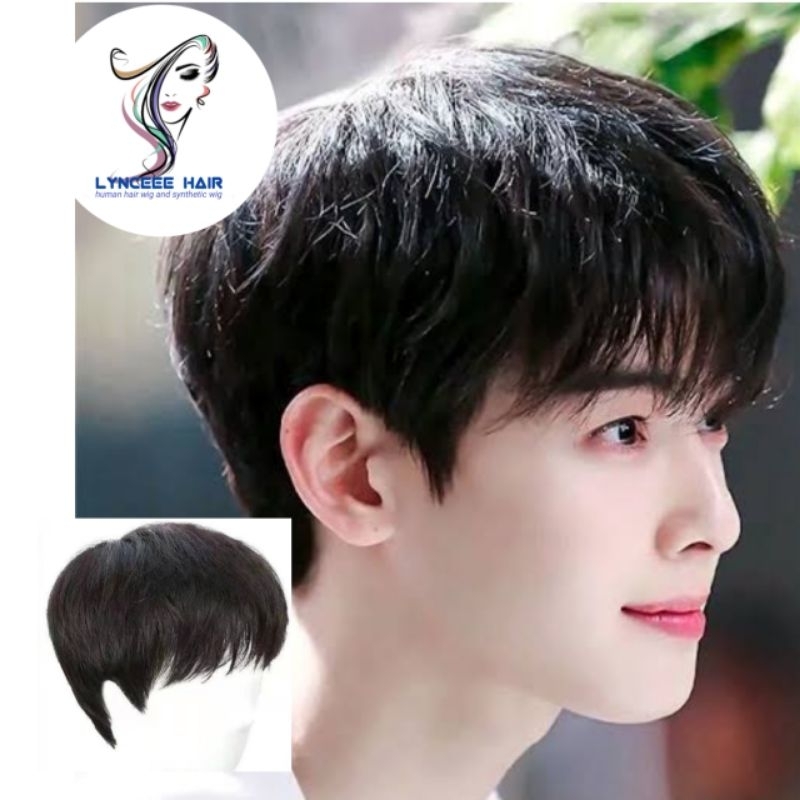 Jual Wig Pria Pendek Rambut Palsu Cowo Model Oppa Korea Lurus Warna ...