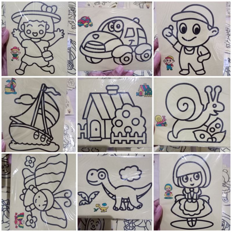 Jual (TIDAK RANDOM) Melukis Pasir DIY Sand Painting Mewarnai Pasir ...