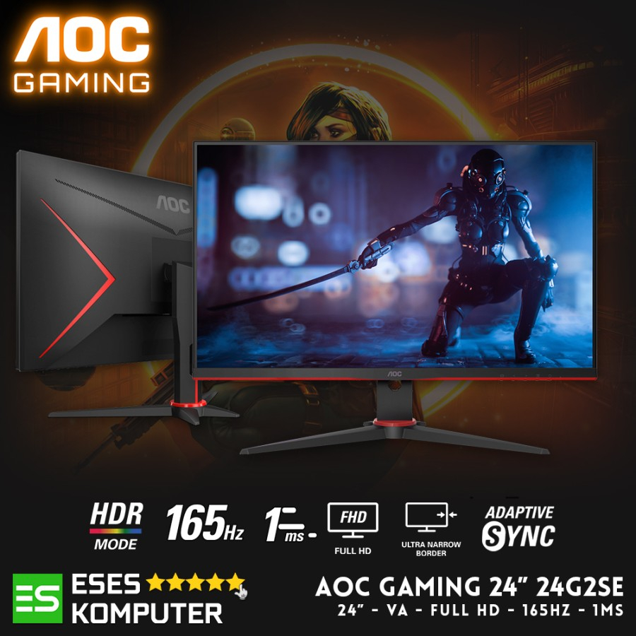 Jual Monitor AOC 24G2SE 24" VA FHD 165Hz 1ms HDR Mode Gaming | Shopee ...