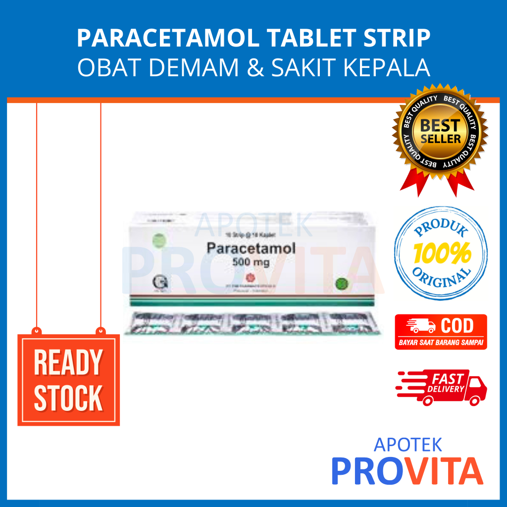Jual PARACETAMOL STRIP ISI 10 TABLET - Obat Demam Penurun Panas Sakit ...