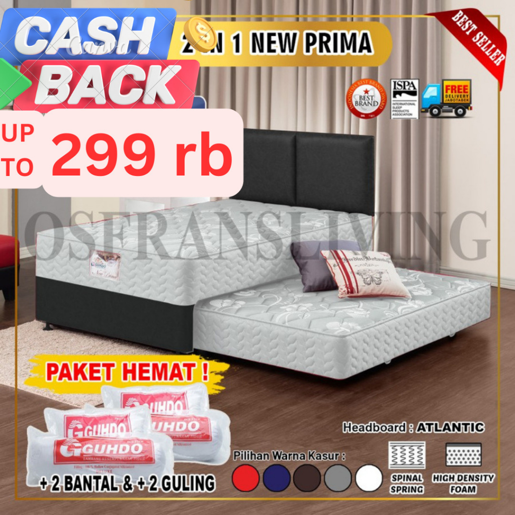 Jual Guhdo Springbed New Prima 2 In 1 120x200 - Fullset PROSPINE - Spring Bed Sorong Kasur ...