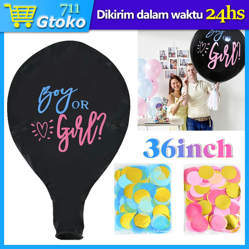 Jual Balon Gender Reveal Set ( Baby Girl Or Boy ) Balon Baby Shower 36 ...