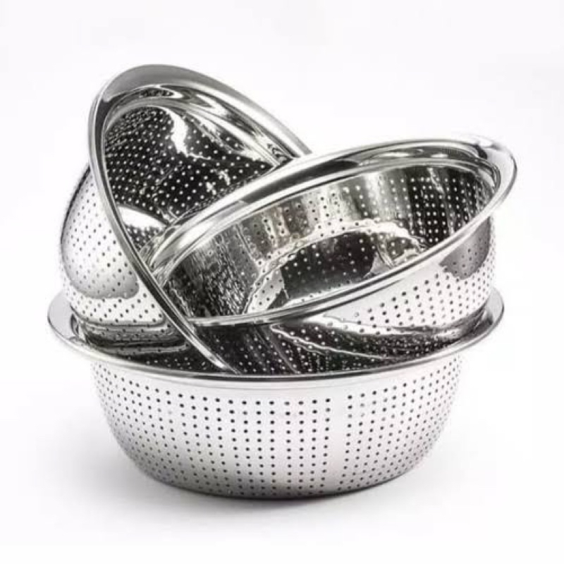 Jual Baskom Saringan Stainless / Baskom Cuci Sayur / Baskom Cuci Buah ...