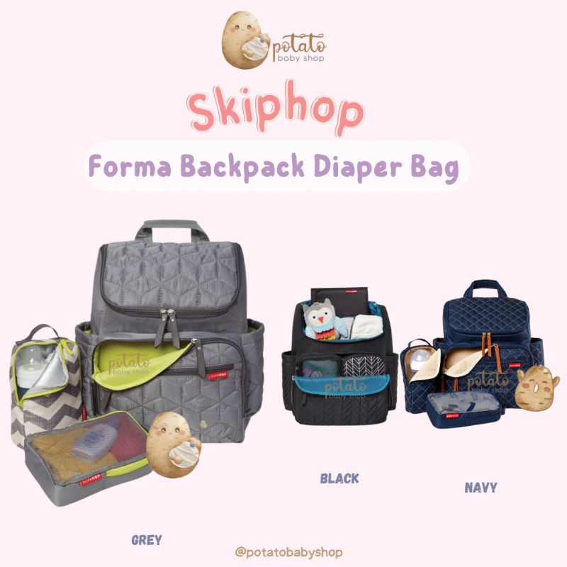 Jual Skip Hop Forma Backpack Diaper Bag Black / Grey / Navy / DarkSage ...