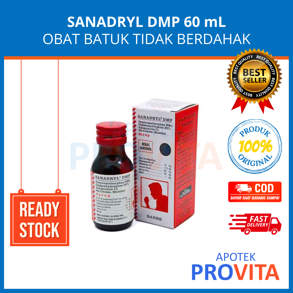 Jual SANADRYL DMP SIRUP 60 mL - Obat Batuk Tidak Berdahak, Sanadril ...