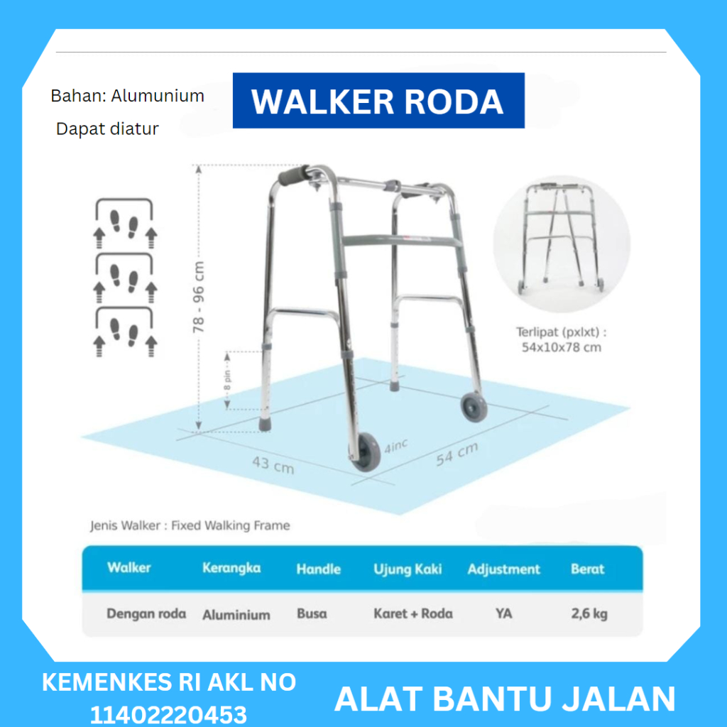 Jual WALKER LANSIA RODA / WALKER LANSIA STANDAR TANPA RODA / TONGKAT ...