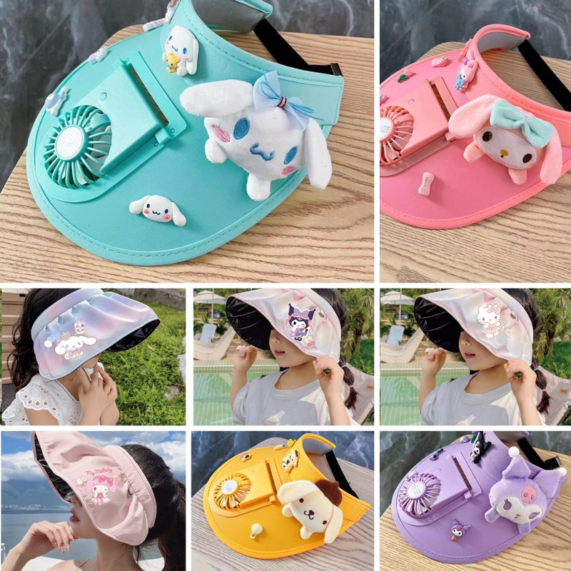 Jual Sanrio Topi Kipas angin Usb sanrio anak dewasa / Topi cinnamoroll ...